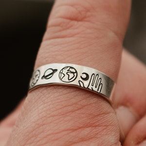Solar System Ring | Planets Jewelry | Sun and Moon Ring | Best Friend ...