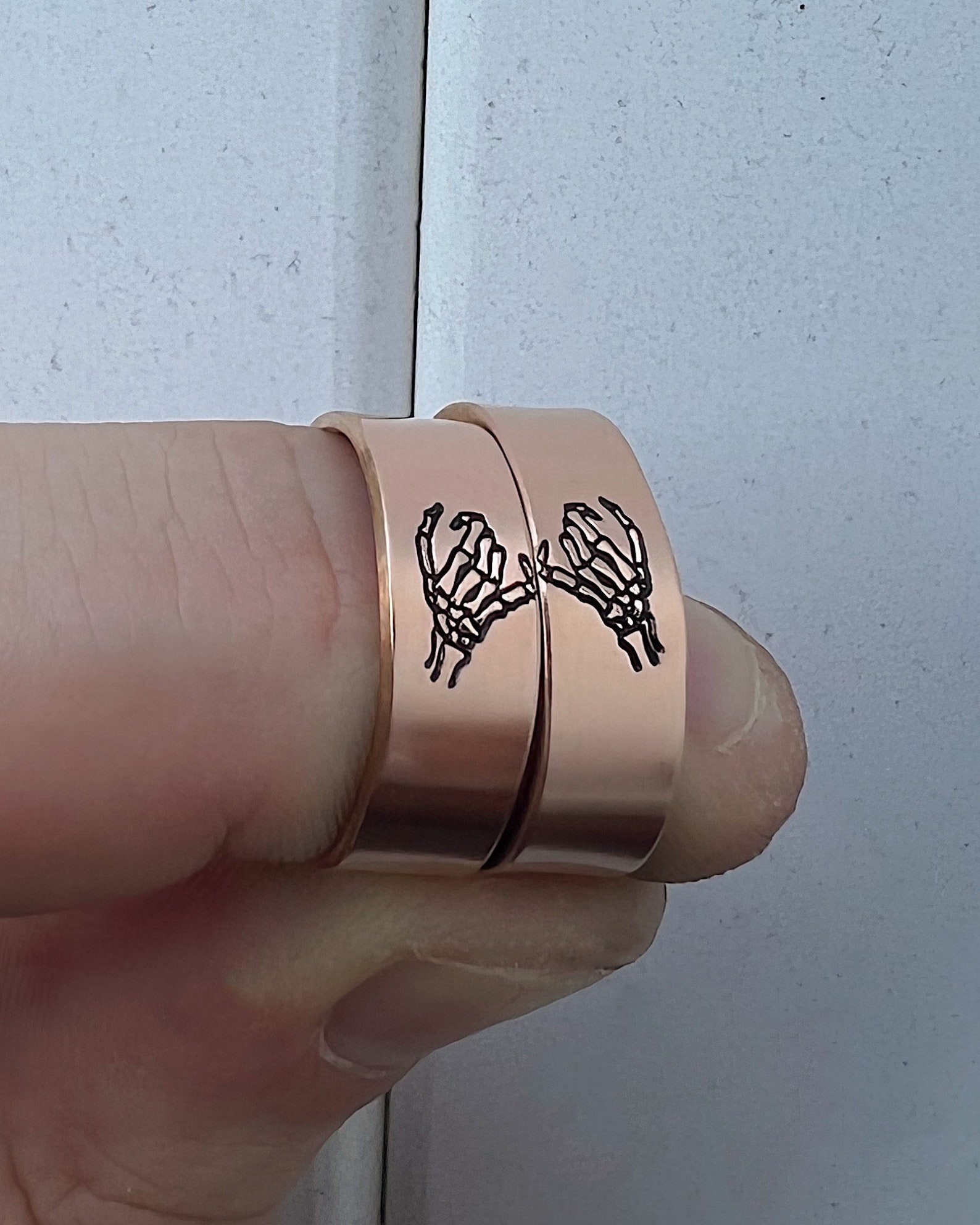 Friendship Rings Matching 2 Ring Double Skeleton Pinky Swear - Etsy