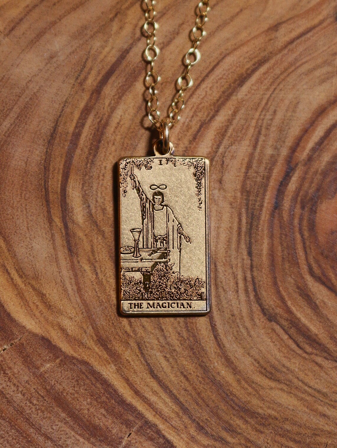 Gold Magician Tarot Card Necklace | Gold Filled Charm - Etsy