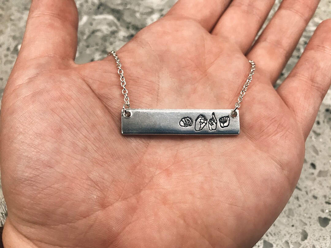 ASL Name Bar Necklace | American Sign Language Gift | ASL ...