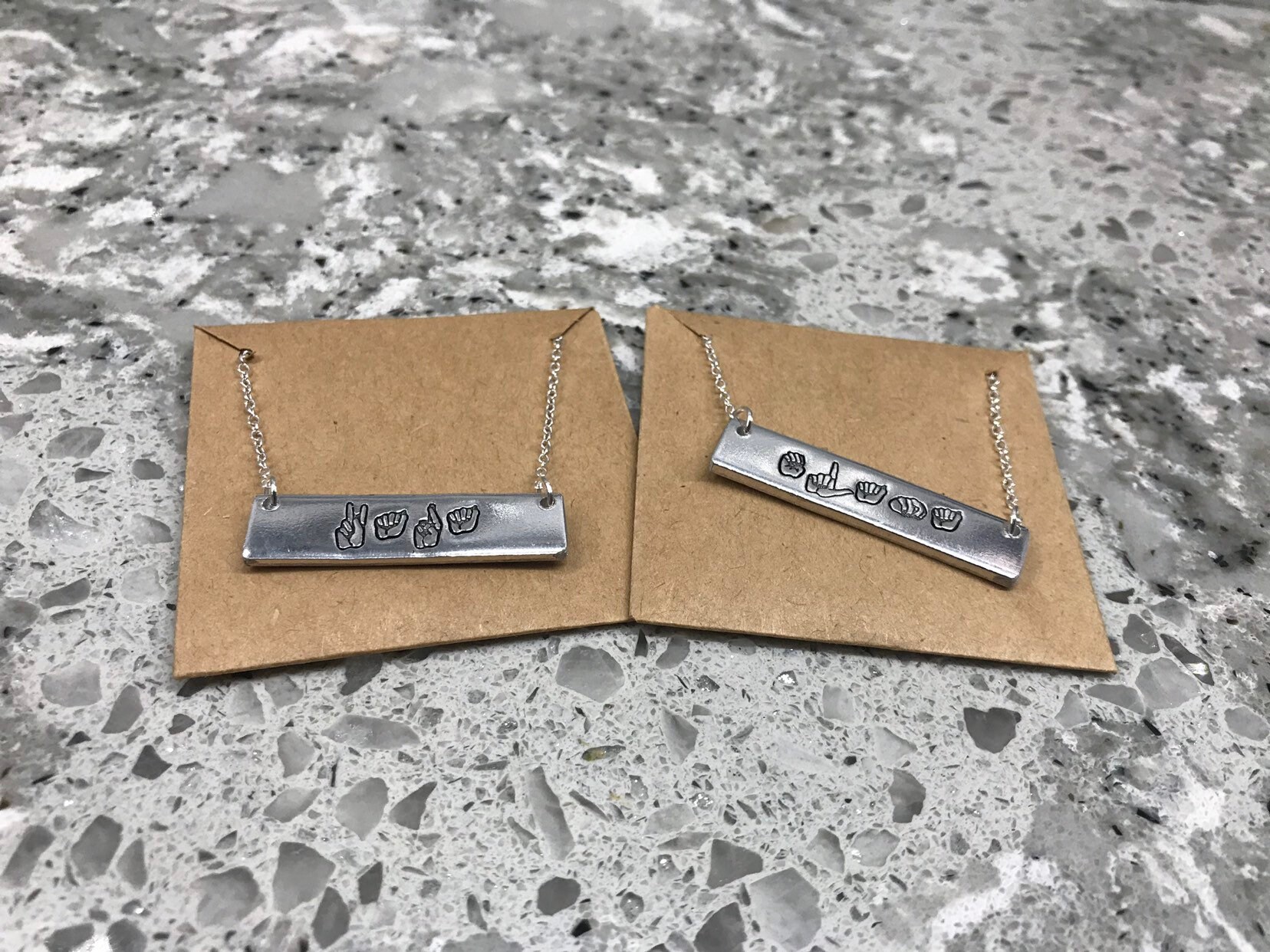 ASL Name Bar Necklace | American Sign Language Gift | ASL ...