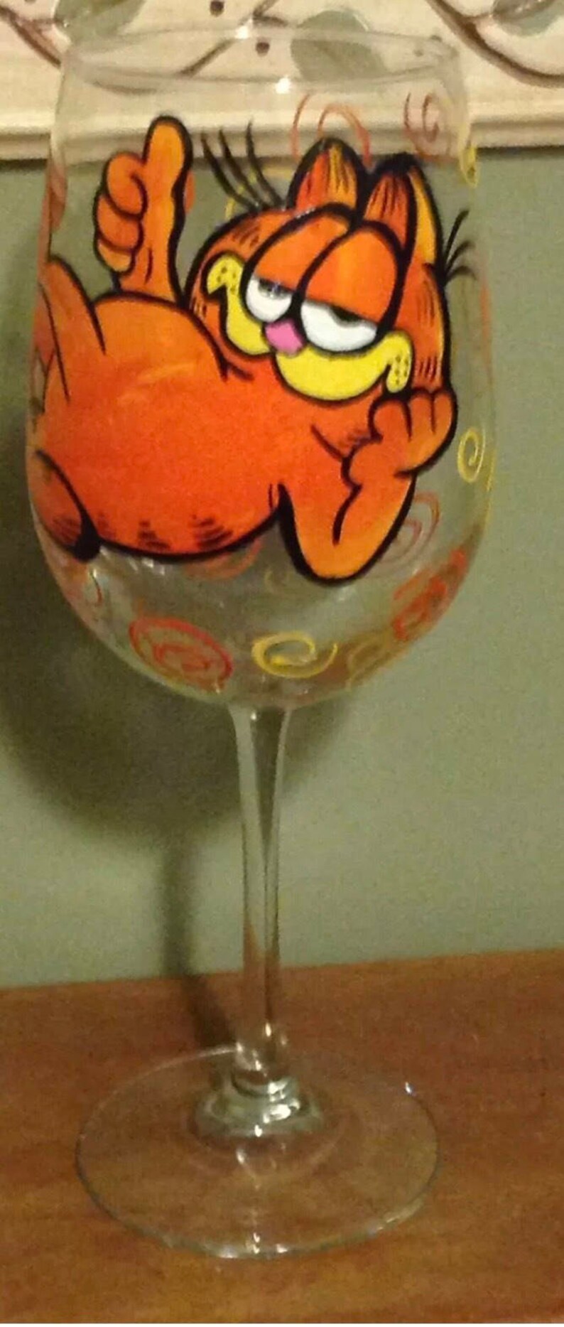 Garfield The Cat Wine Glasses | Etsy