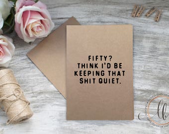 You're Not 50 Funny 50th Birthday Card 50th Birthday - Etsy