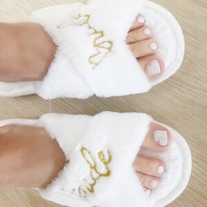 Bride Slippers Bride to Be Gift Wedding Morning Slippers Bride ...