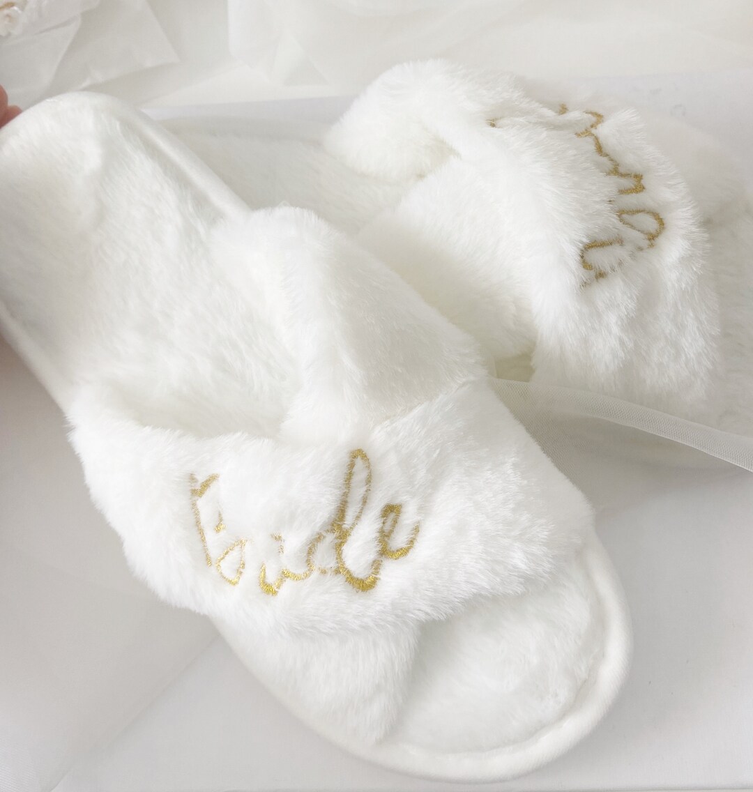 Bride Slippers Bride to Be Gift Wedding Morning Slippers Bride ...