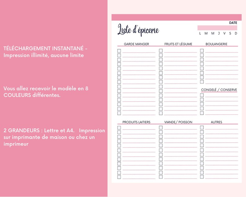 Printable Grocery List, Grocery Planner, Shopping List by Category, in ...