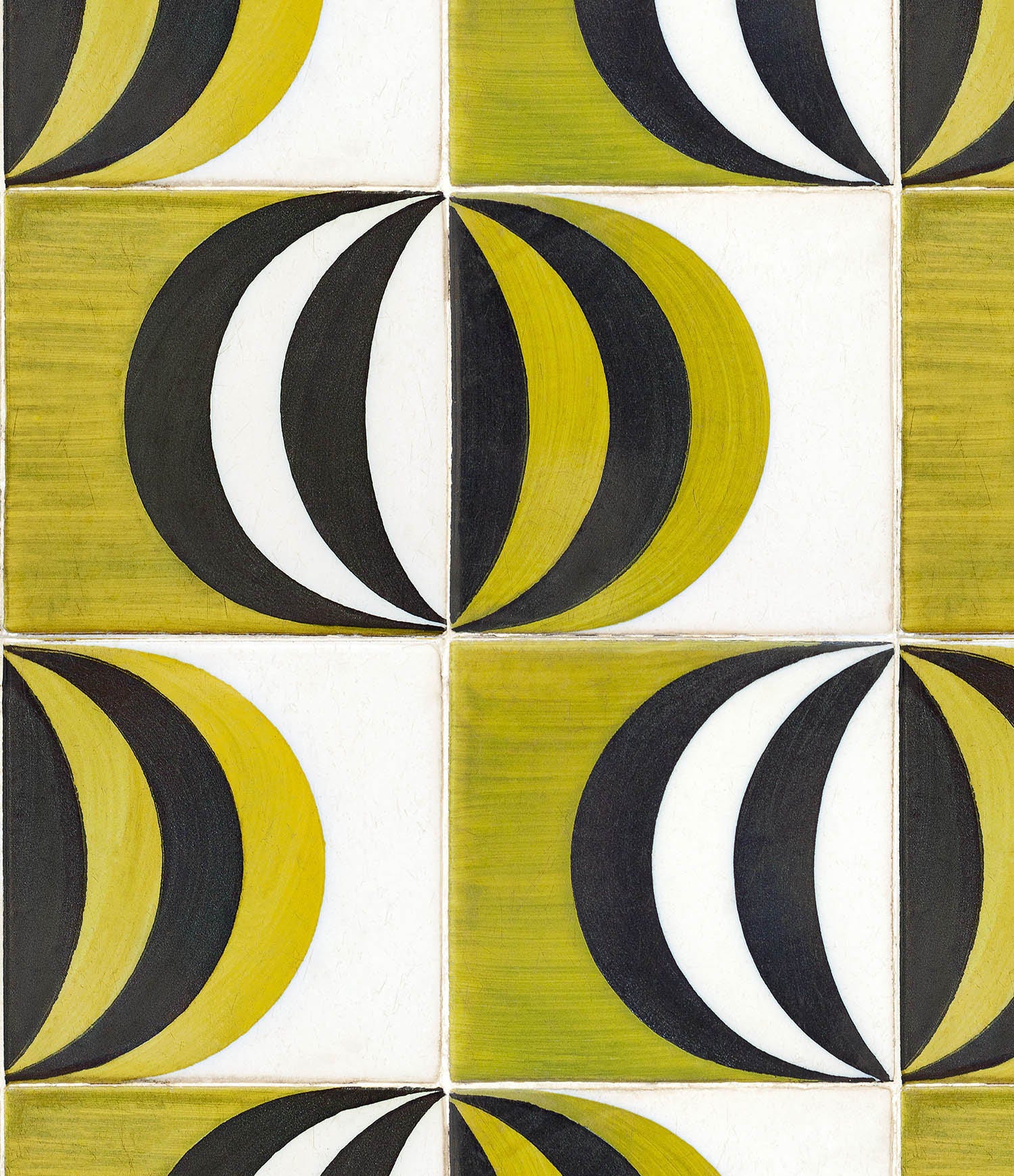 Art Deco Funky Tiles Wallpaper, Midcentury Modernist Retro Wall Paper ...