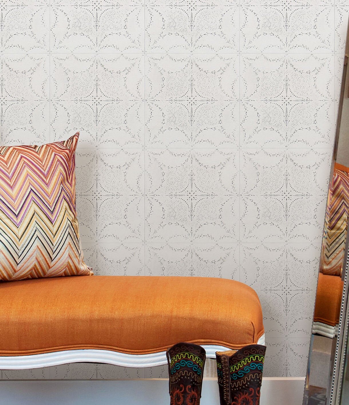 Art Deco Tiles Wallpaper, Temporary Geometric Wall Paper, Peel and ...