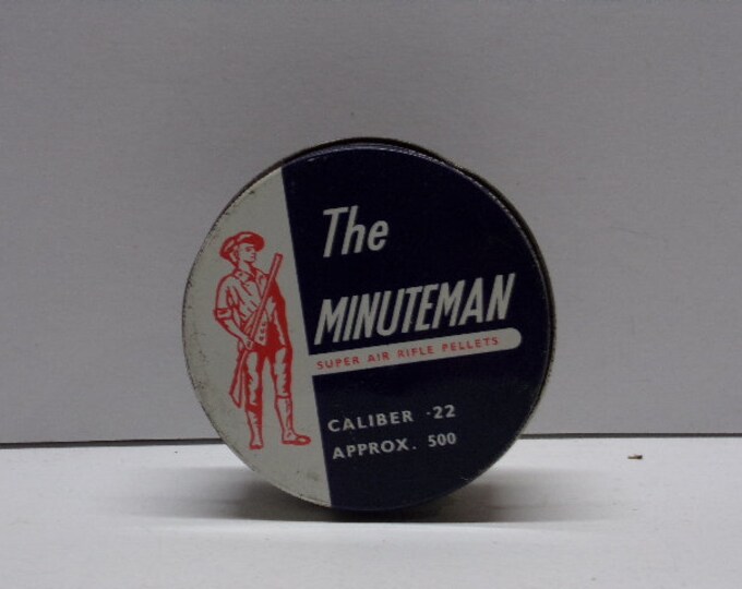 Vintage the Minuteman Super Air Rifle Pellets Full Tin .22 Cal From ...