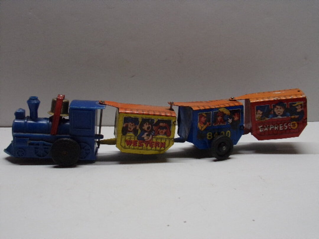 Vintage Wind up Tin Train Zig Zag Western 8400 Express by Takatoku Japan. - Etsy