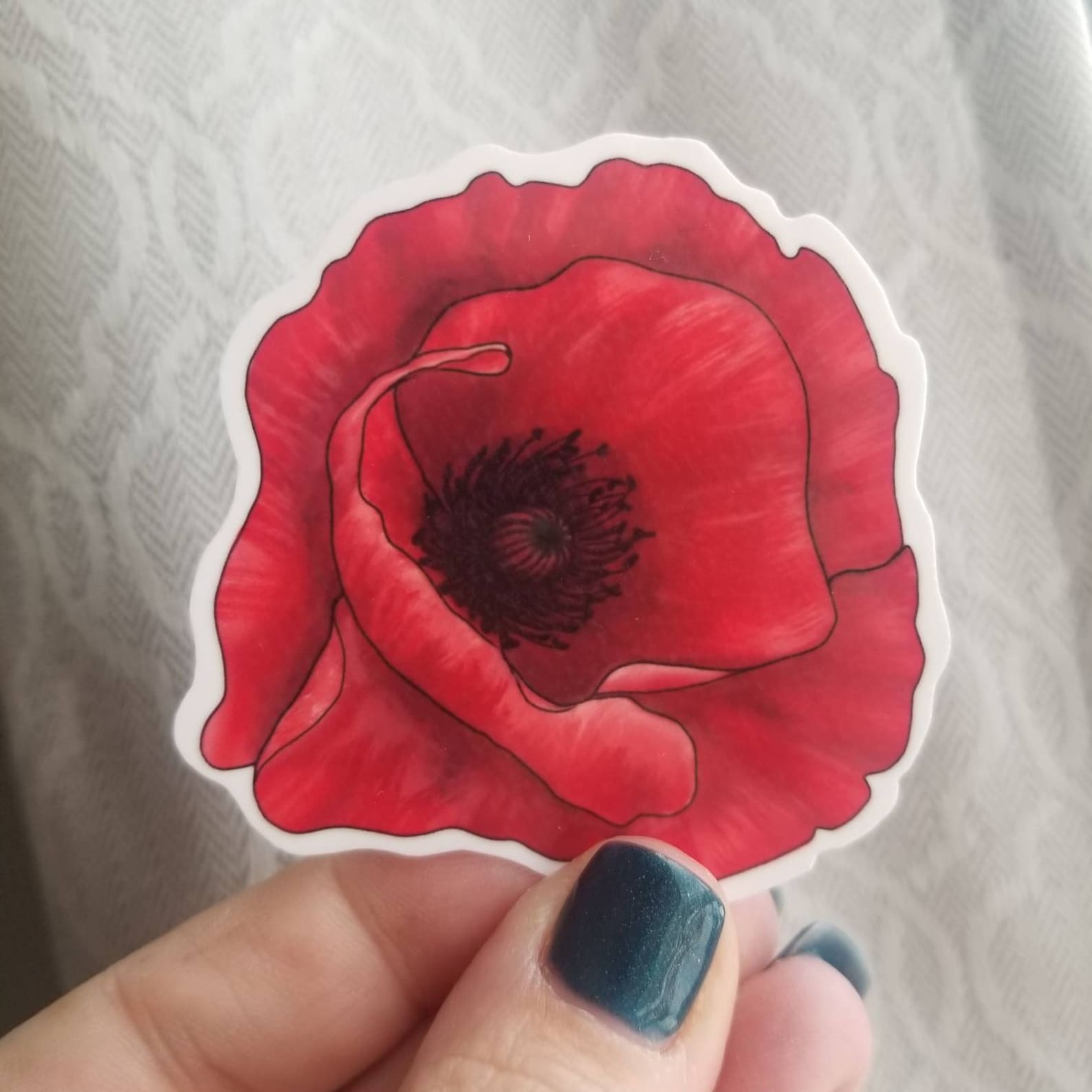 Poppy sticker red flower vinyl coated waterproof scratch | Etsy