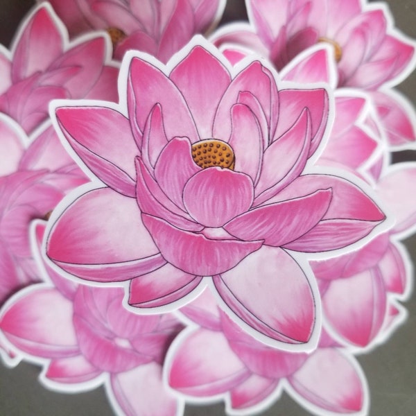Lotus Flower Sticker - Etsy