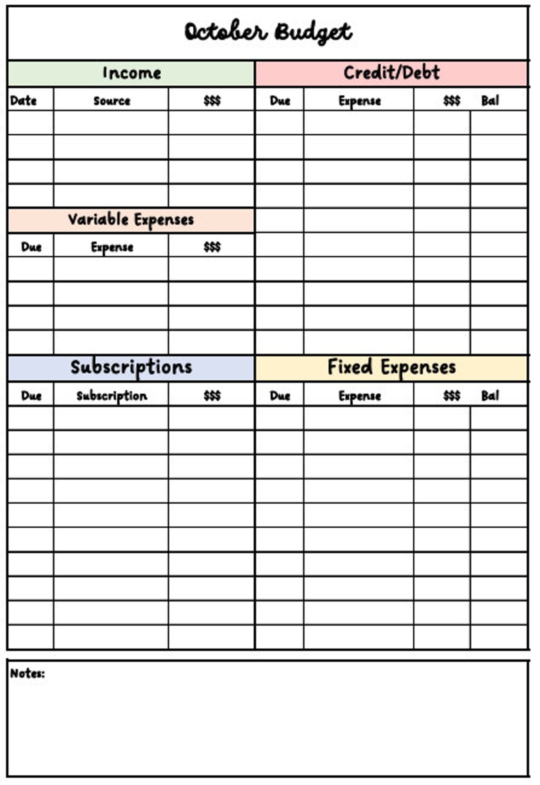 Yearly Budget Trackers, Budgeting, Monthly Budget Tracker STICKER SET ...