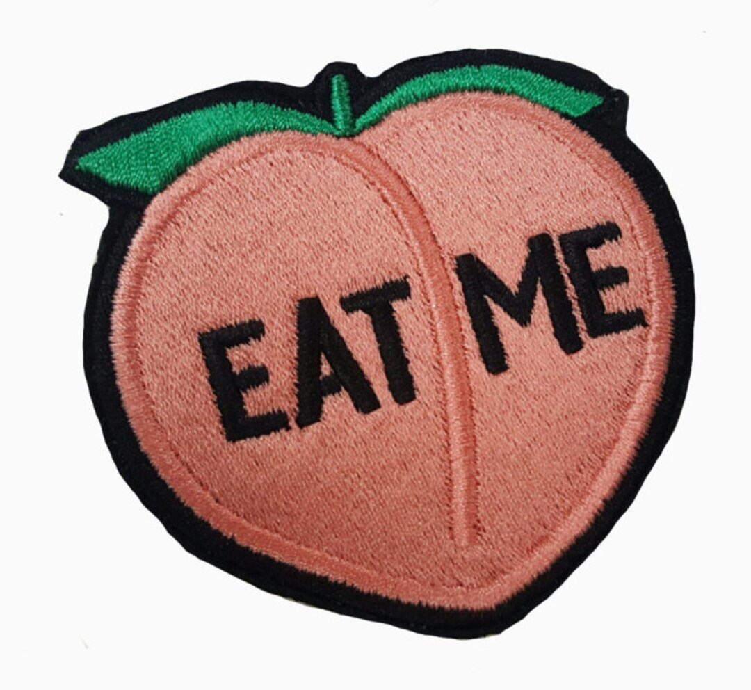 Eat Me Peach Emoji Patch - Etsy