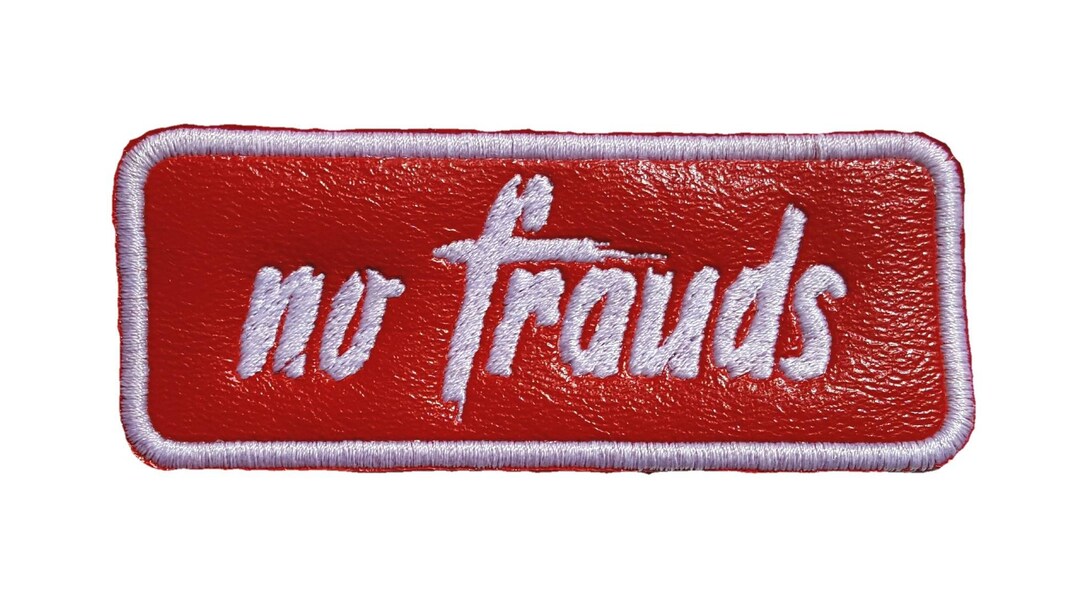 No Frauds Embroidered Patch: Red Faux Leather Applique - Etsy