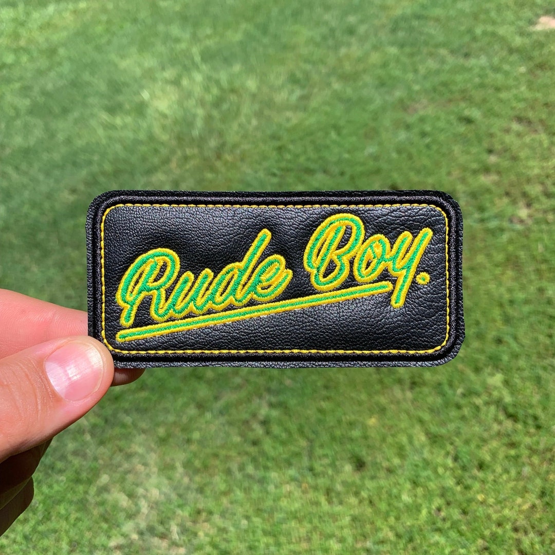 Rude Boy Embroidered Faux Leather Patch - Etsy