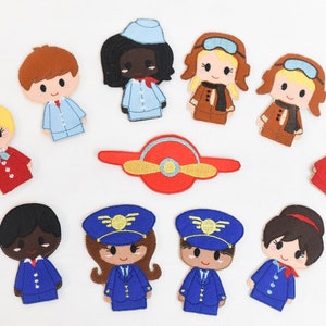 Airport Pilot Flying Finger Puppet Set Pretend Play Montessori Toys ...
