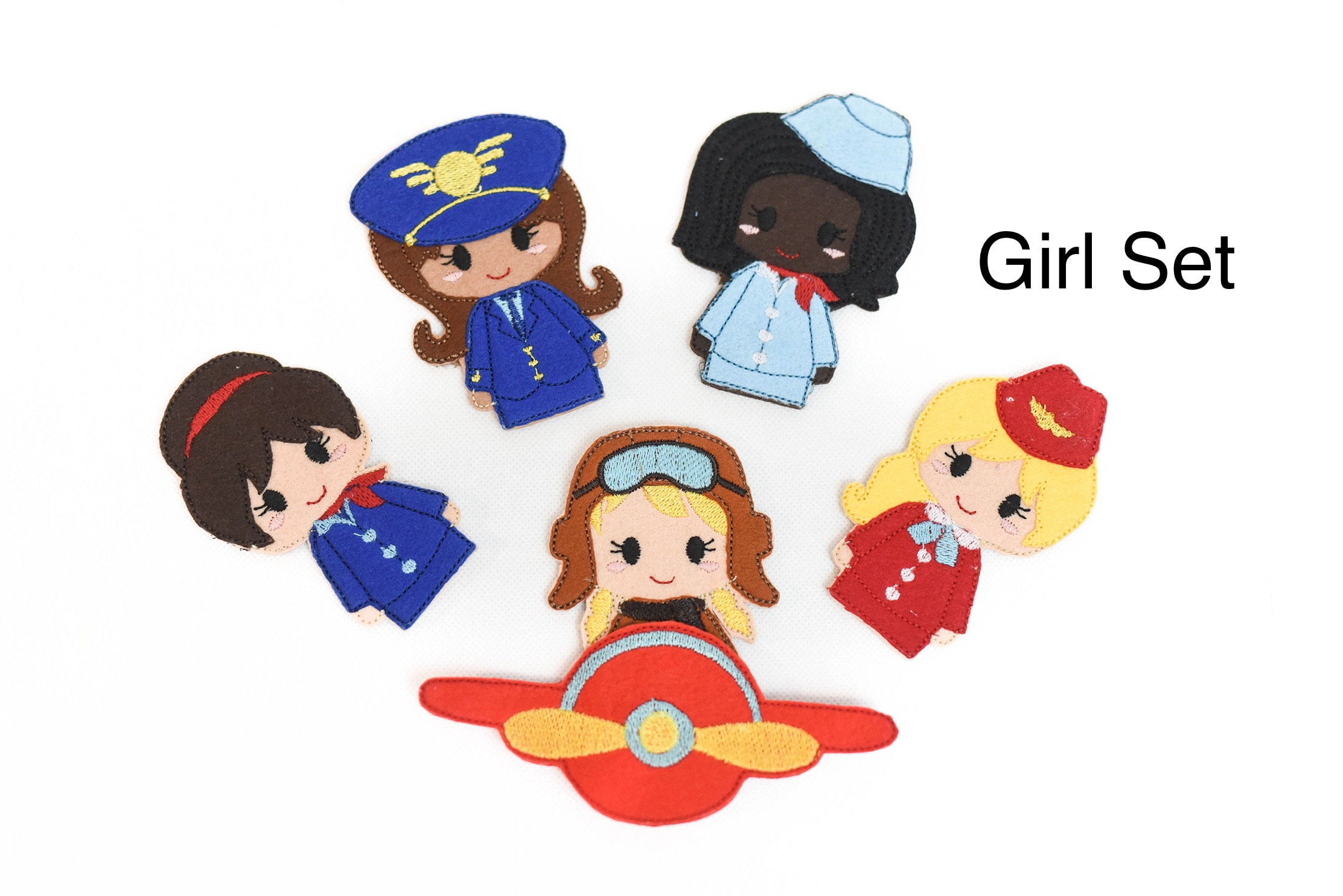 Airport Pilot Flying Finger Puppet Set Pretend Play Montessori Toys ...