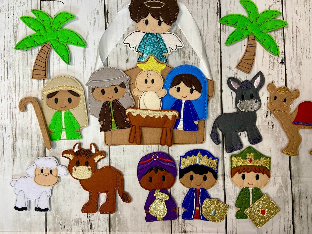 Nativity- Birth of Jesus-christmas Finger Puppet Set-sunday School ...