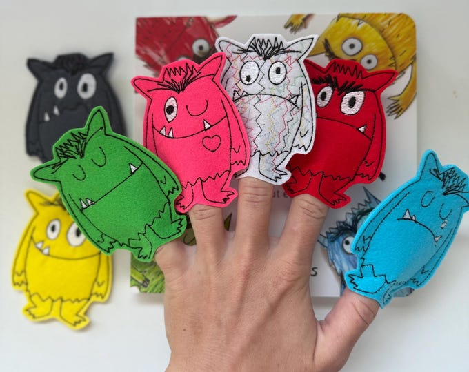 The Color Monster Finger Puppets | Story Book Props | Storytime Puppets ...