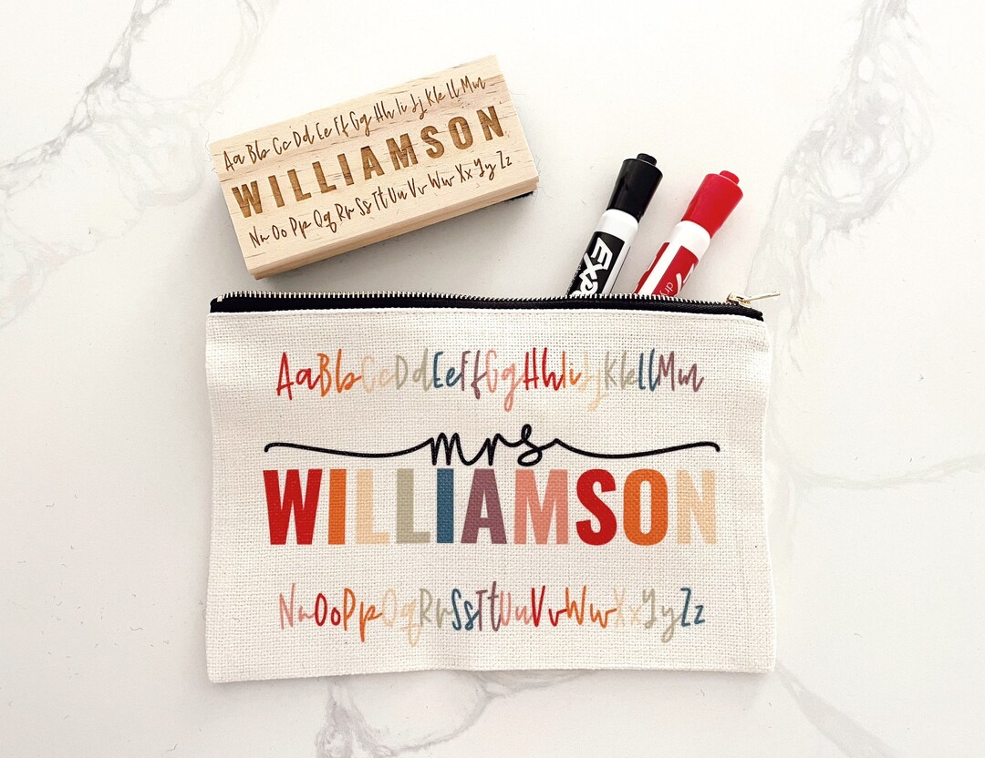 PERSONALIZED Teacher Gift Dry Erase and Chalk Eraser With Zipper Pouch ...