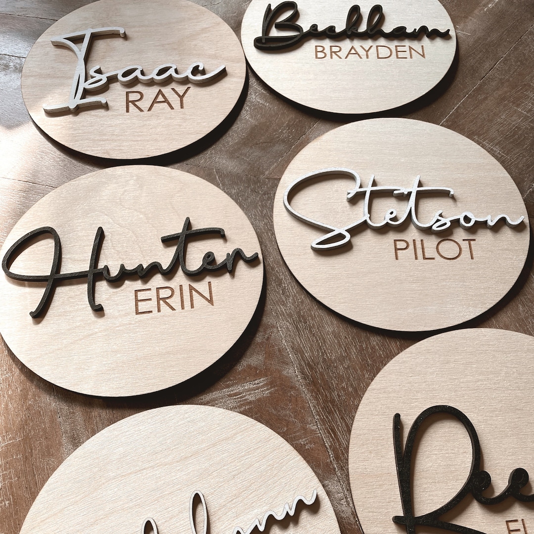 CUSTOM Baby Name Sign | Wooden Name Sign | Birth Announcement | Name ...