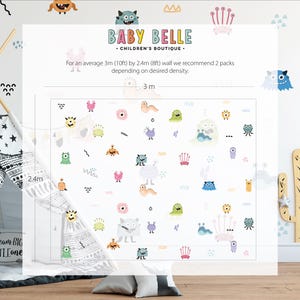 Cute Monsters Wall Decals, Kids Room Monster Wall Stickers, Nursery ...