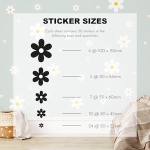 Daisy Wall Decals: Paper Removable Flower Baby, Kids Nursery Stickers ...