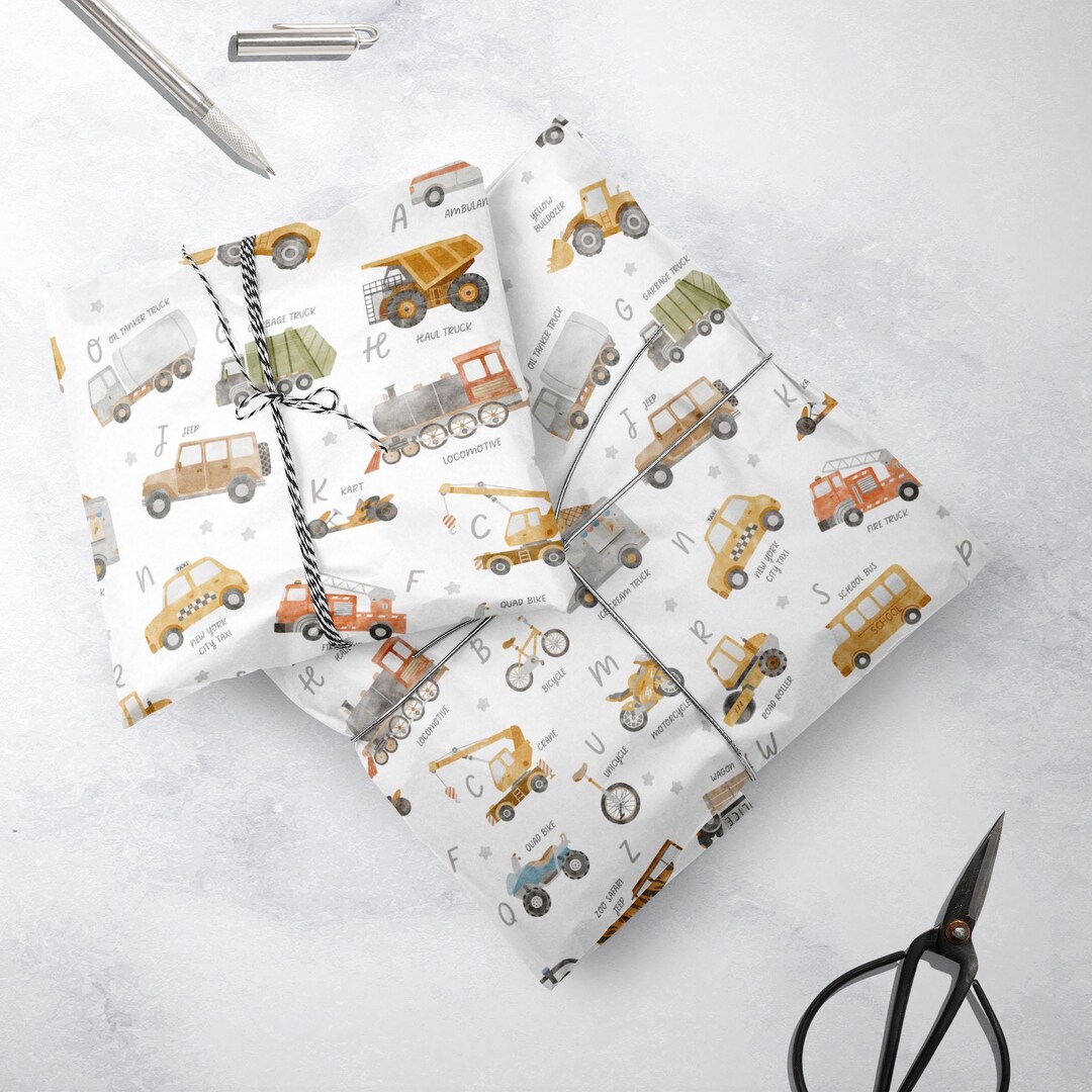Transport Gift Wrap, Eco Friendly Kids Gift Wrapping Paper, 100% ...