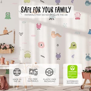 Cute Monsters Wall Decals, Kids Room Monster Wall Stickers, Nursery ...