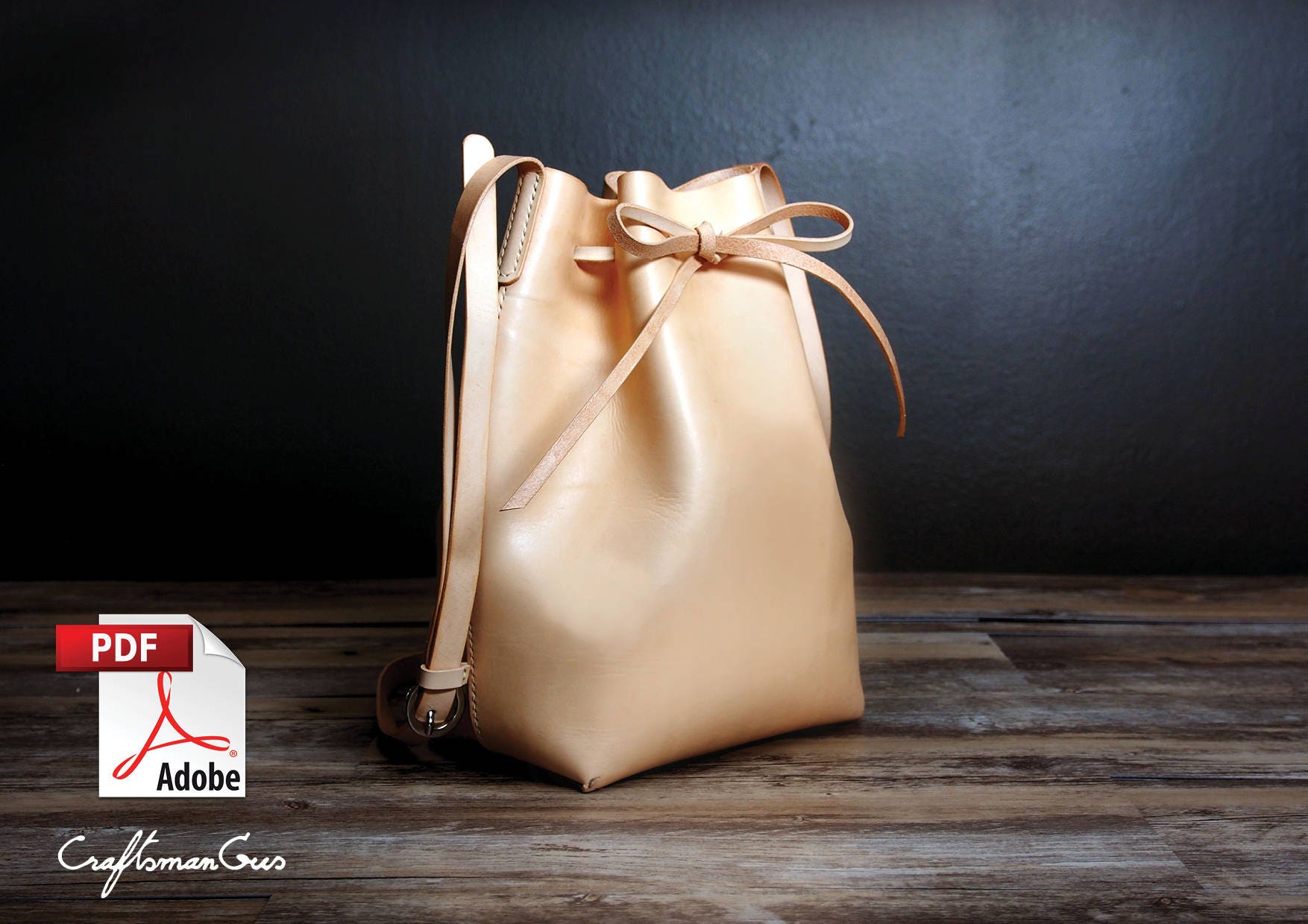 Leather Bag Pattern PDF Files: Leather Bucket Pattern with - Etsy