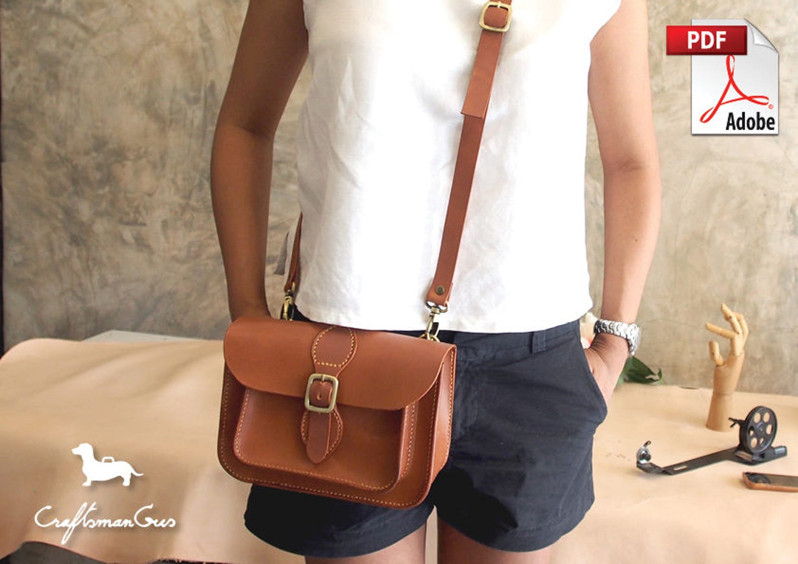 Leather Bag Pattern PDF Files Satchel Bag Pattern with How - Etsy