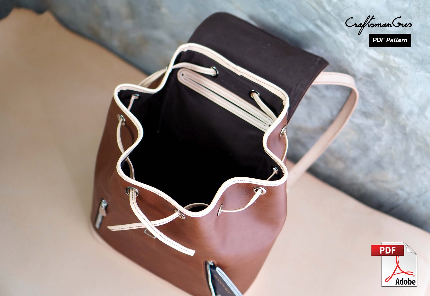 Leather Bag Pattern (PDF Files): Backpack (with How to Guide) - Etsy