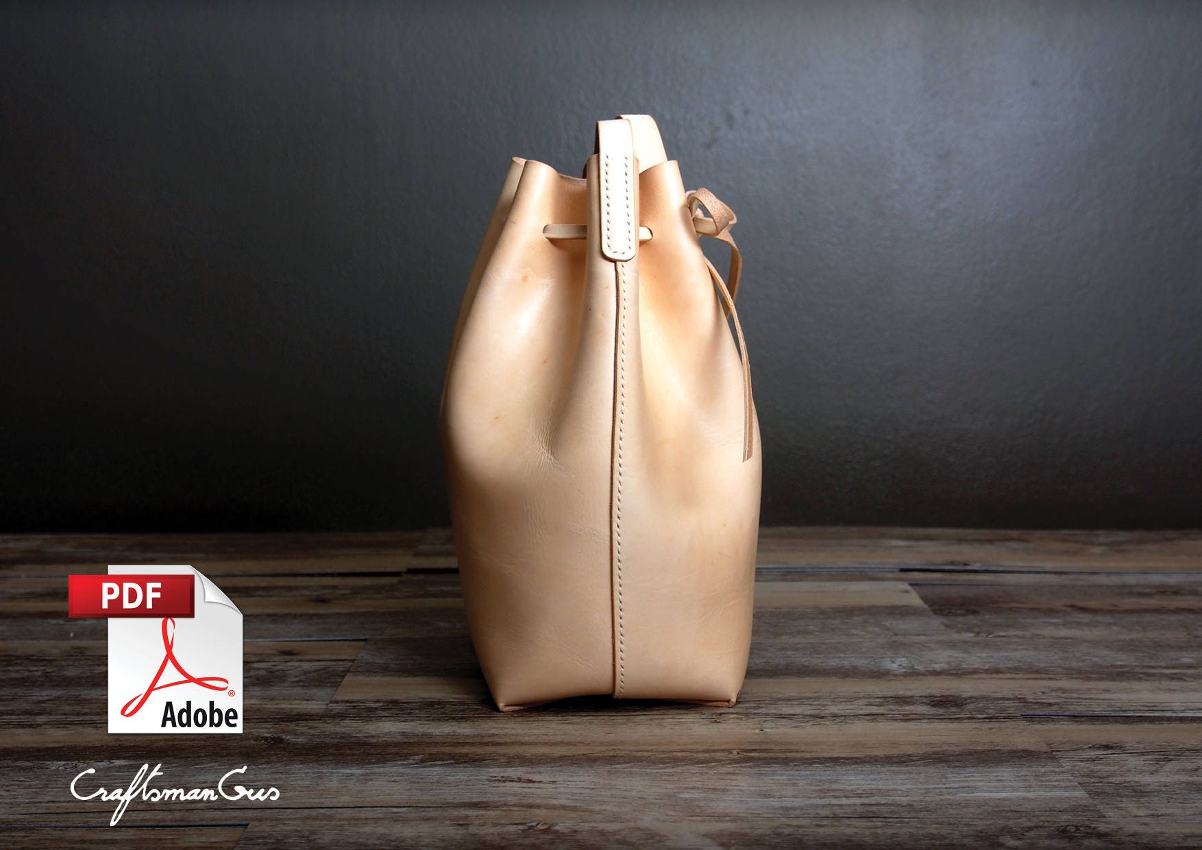 Leather Bag Pattern (PDF Files): Leather Bucket Pattern (with VDO How ...