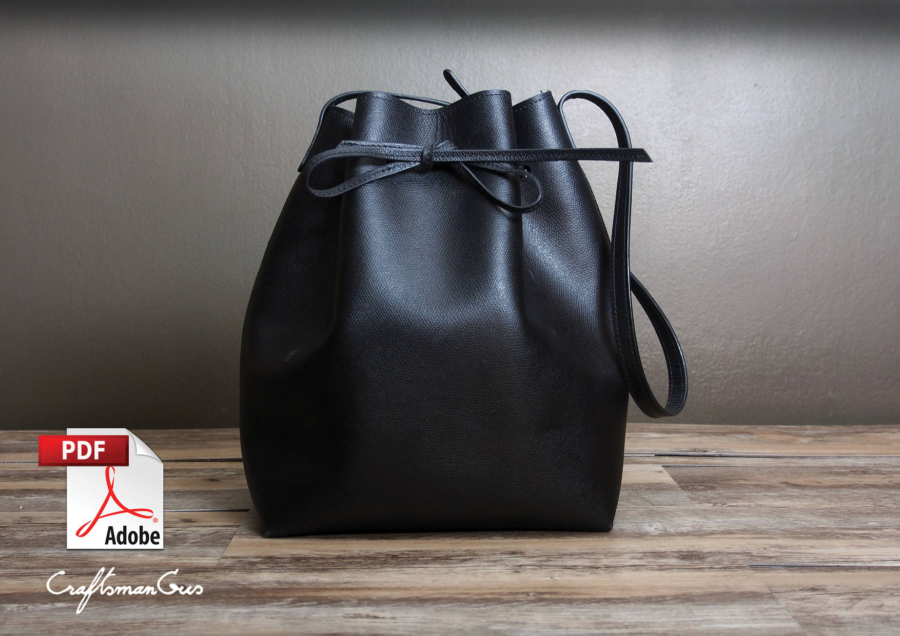 Leather Bag Pattern (PDF Files): Leather Bucket Pattern (with How to ...