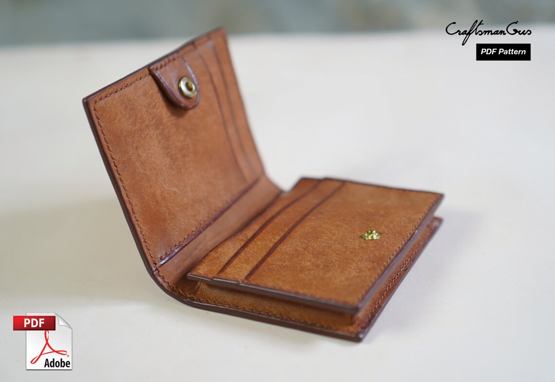 Leather Wallet Pattern PDF Files: Card Case Wallet with How | Etsy