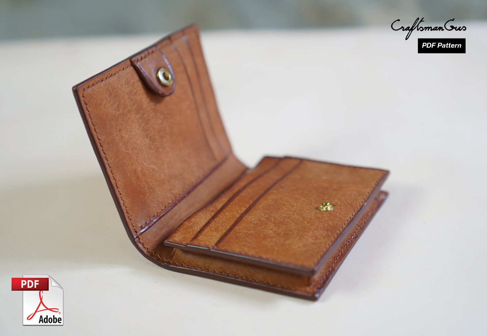 Leather Wallet Pattern PDF Files: Card Case Wallet with How | Etsy