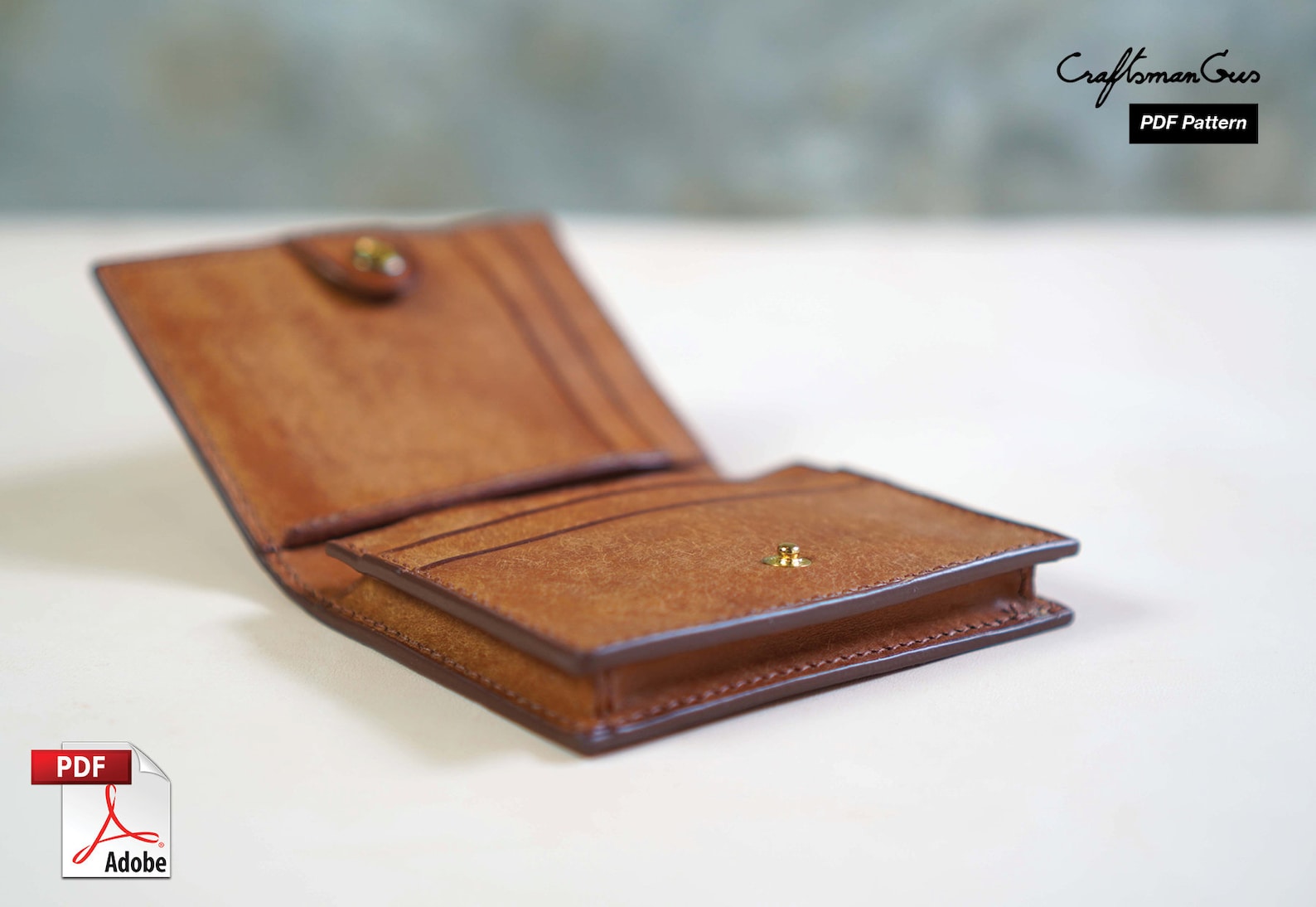 Leather Wallet Pattern PDF Files: Card Case Wallet with How | Etsy