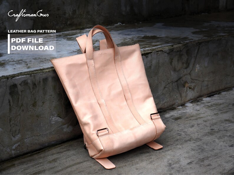 Leather Bag Pattern (PDF Files) Half & Half Pattern (with VDO How to ...