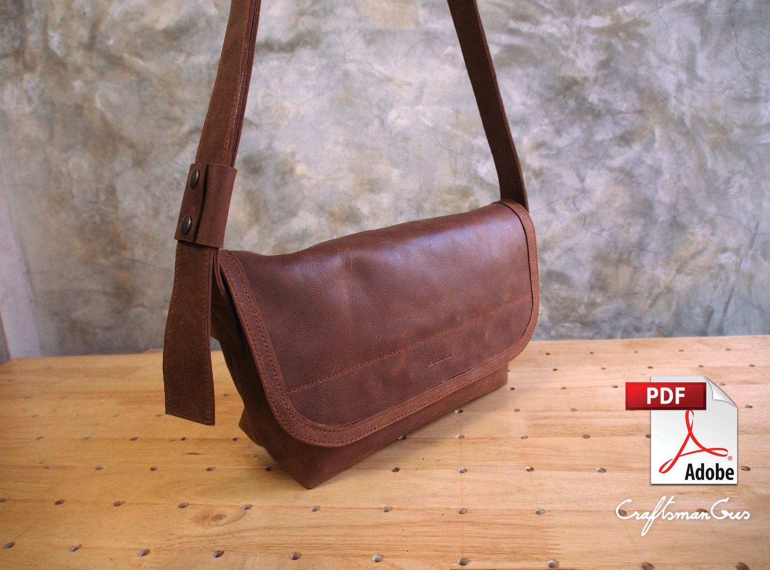 Leather Bag Pattern (PDF Files): Small Samui Messenger Bag (with How to ...