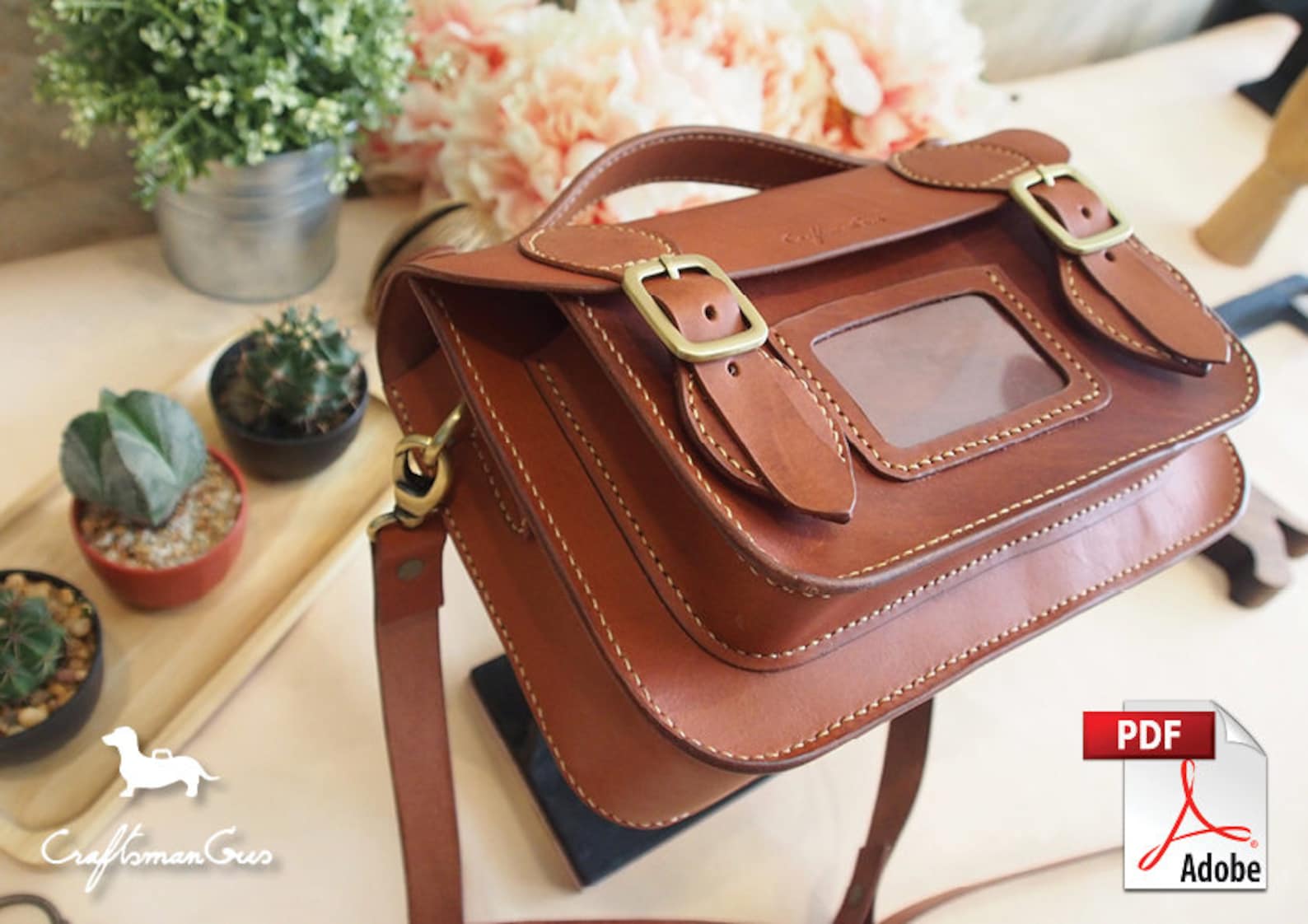 Leather Bag Pattern PDF Files Leather Satchel Bag with How | Etsy