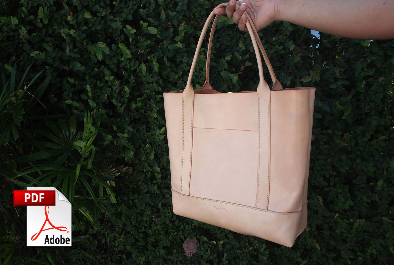 Leather Bag Pattern PDF Files: Leather City Tote Bag with - Etsy
