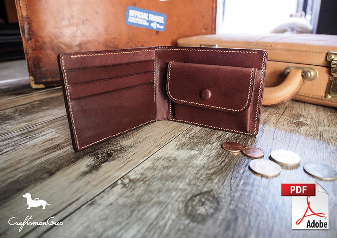 Leather Wallet Pattern PDF Files: Bifold Wallet with How to - Etsy