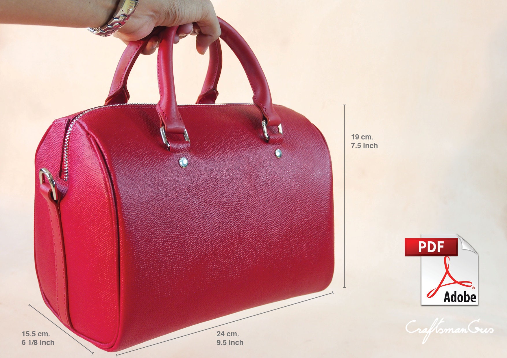 Leather Bag Pattern (PDF Files): Boston/ Speedy (with How to Guide) - Etsy