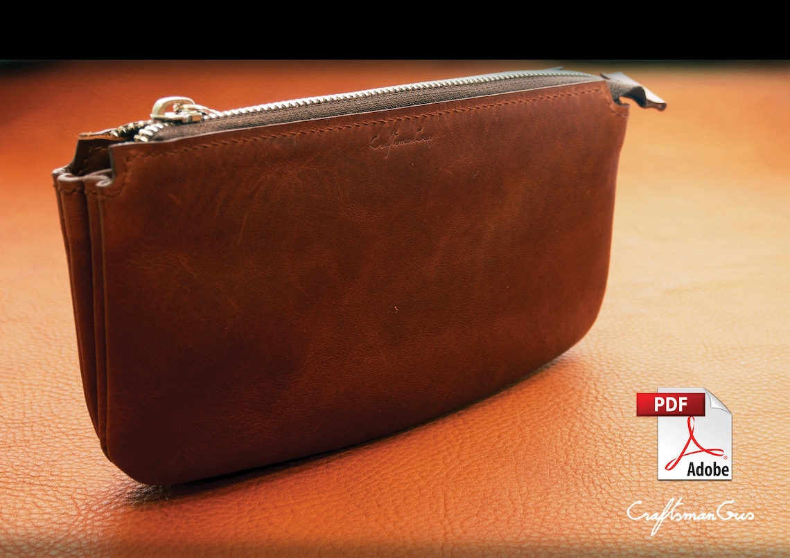 Leather Clutch Pattern PDF Files: Double Pocket Zipper | Etsy