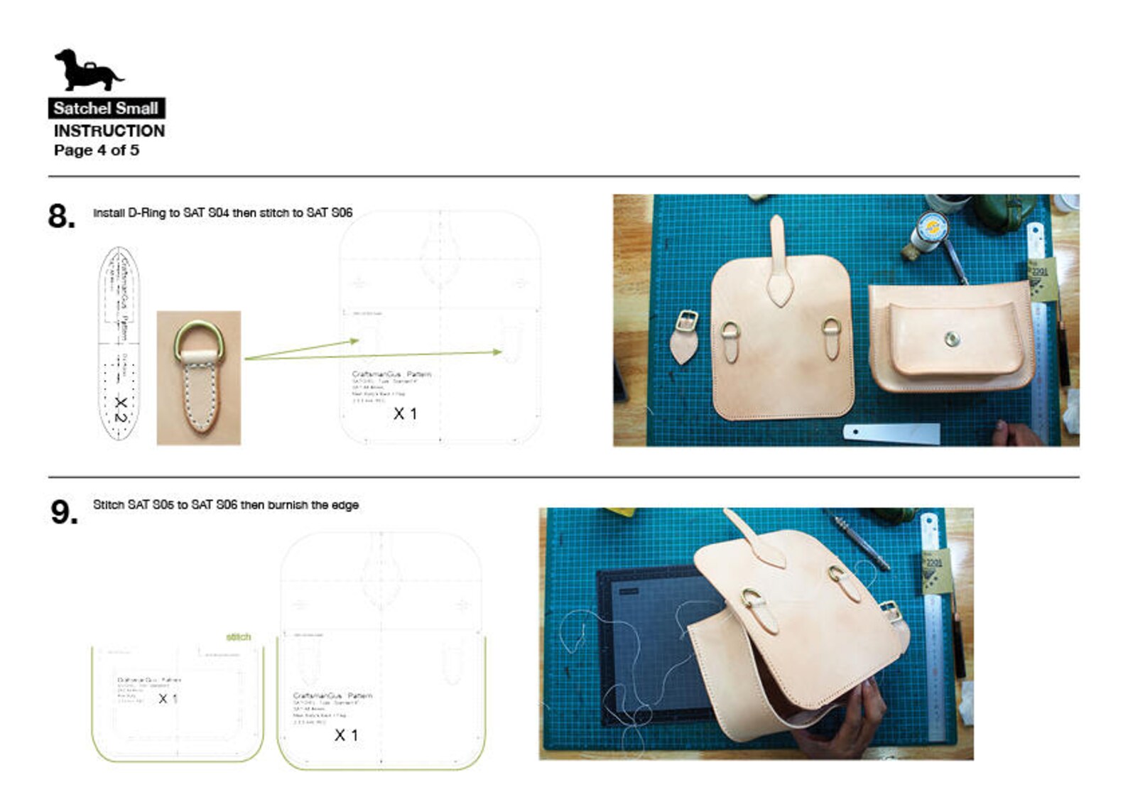 Leather Bag Pattern PDF Files Satchel Bag Pattern with How - Etsy