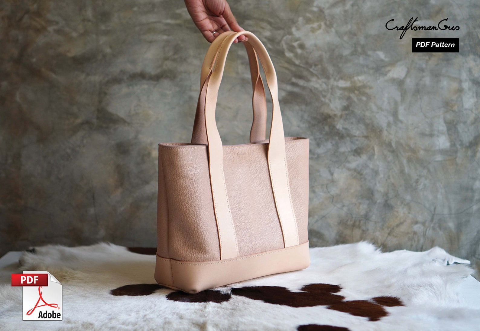 Leather Tote Pattern PDF Files: Lunchtote Bag Small with | Etsy