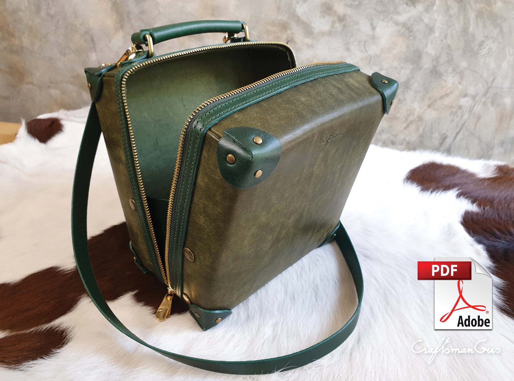 Leather Bag Pattern (PDF Files): Simple Trunk (with How to Guide) - Etsy