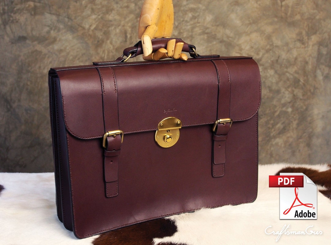 Leather Bag Pattern (PDF Files): Triple Deck Briefcase (with How to ...