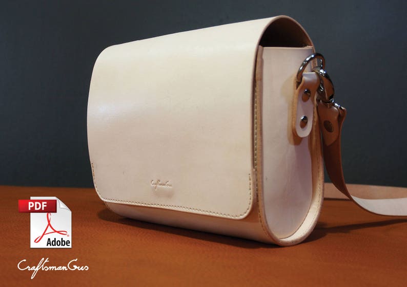 Leather Bag Pattern (PDF Files): Small Messenger Barrel Bag (with How ...